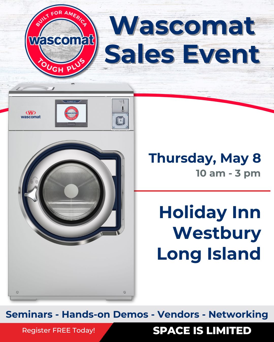 Wascomat Sales Event - Long Island | Direct Machinery Sales, Service ...